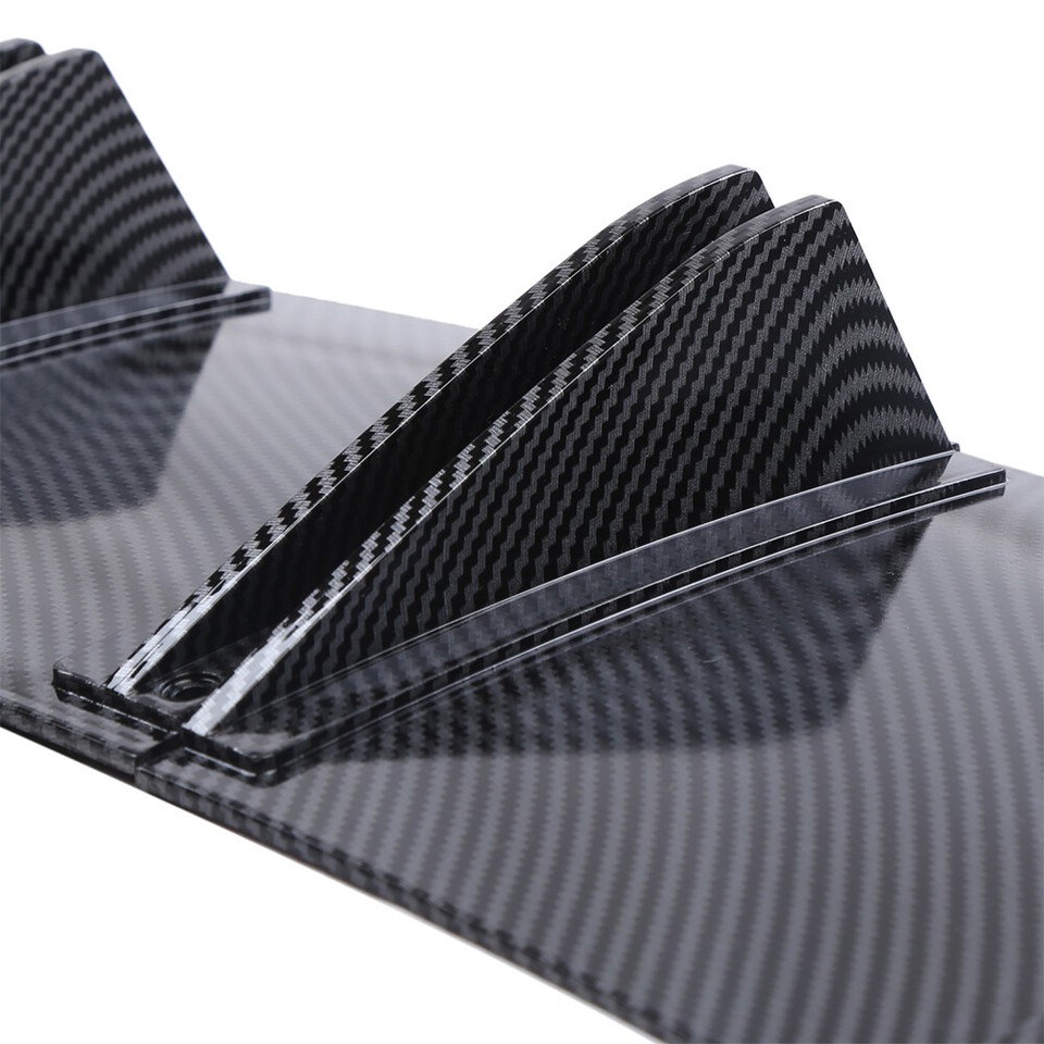 Carbon Fiber Look Rear Bumper Lip Diffuser 5-Fins For Audi A3 A4 S3 S4 ...
