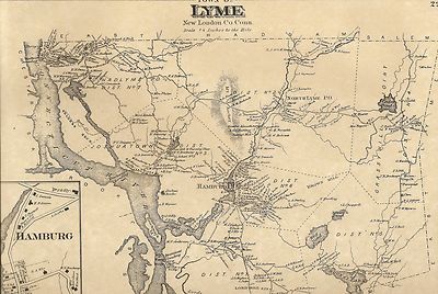 Lyme Hamburg Hadlyme Brockway Landing CT 1868 Maps with Homeowners ...