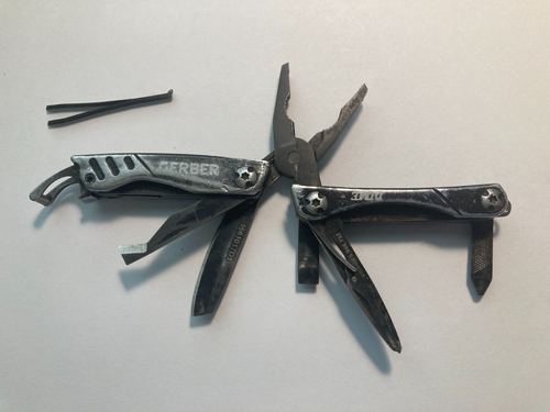 Gerber Dime Mini Multi-Tool, Knife, Pliers, Scissors, Black- FADED/WORN ...