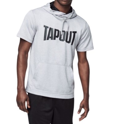 Tapout Hoodie Sweatshirt Mens XXL 2XL Gray Short Sleeve Hoody Logo ...