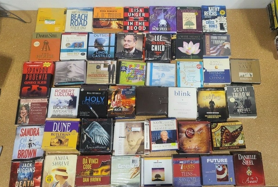Wholesale Random Audio books on cd lot of 30+ assorted audiobooks ...