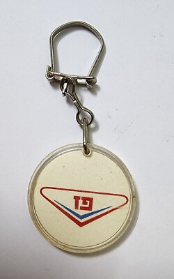 PAZ OIL & GAS ISRAEL OLD PLASTIC ERA KEYCHAIN HAIFA TAXI COMPANY 64422 ...