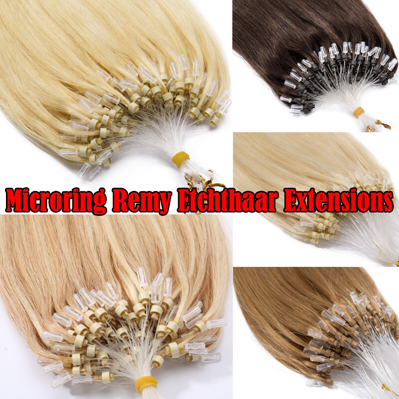100-300S Thick Micro Loop Ring Remy Human Hair Extensions Nano Beads ...