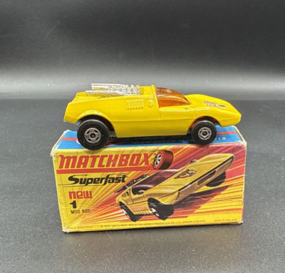Vintage Lesney Matchbox Superfast #1 YELLOW MOD ROD Original Box ...