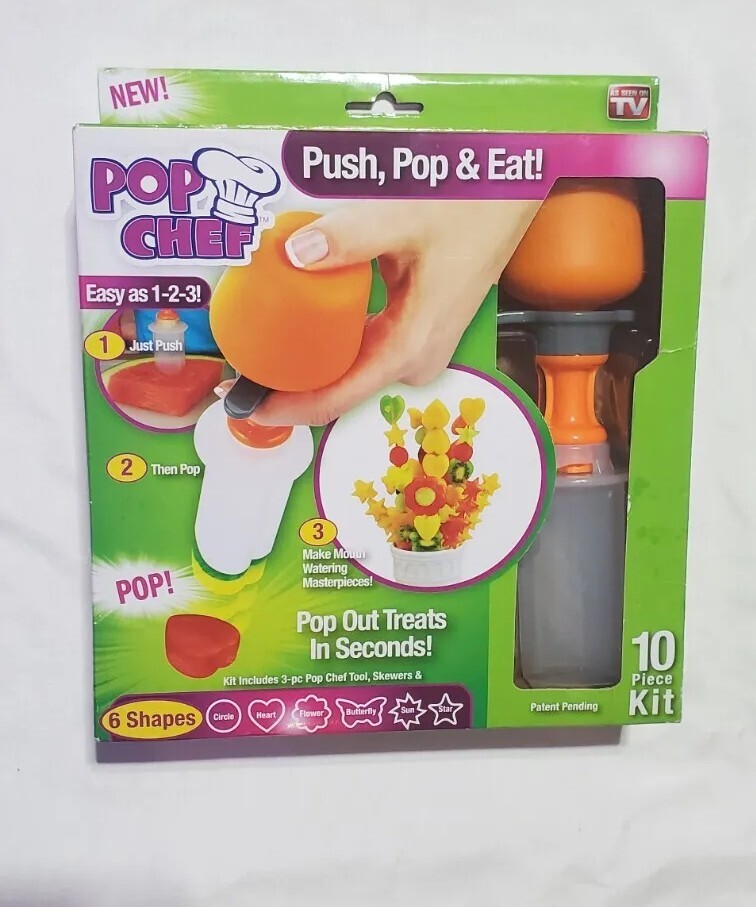 Pop Chef 10 pc Push Pop & Eat Kit * NEW * 6 Shapes * AS SEEN ON TV ...