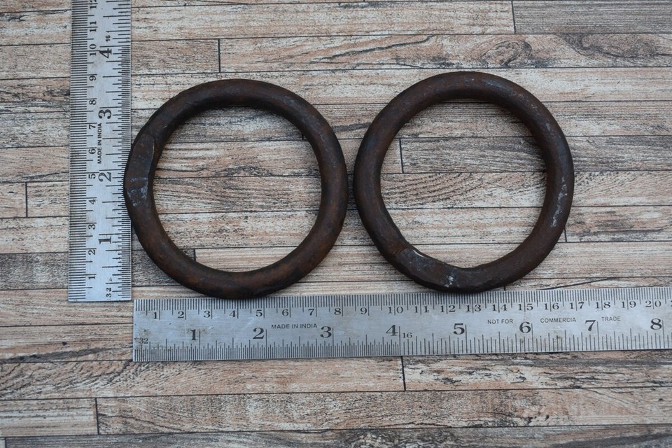 2pcs Vintage Iron Handforged Horse Tie Hitching Post Ring Stable ...