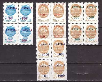 Latvia Mi. 313-316 in blocks of four | eBay