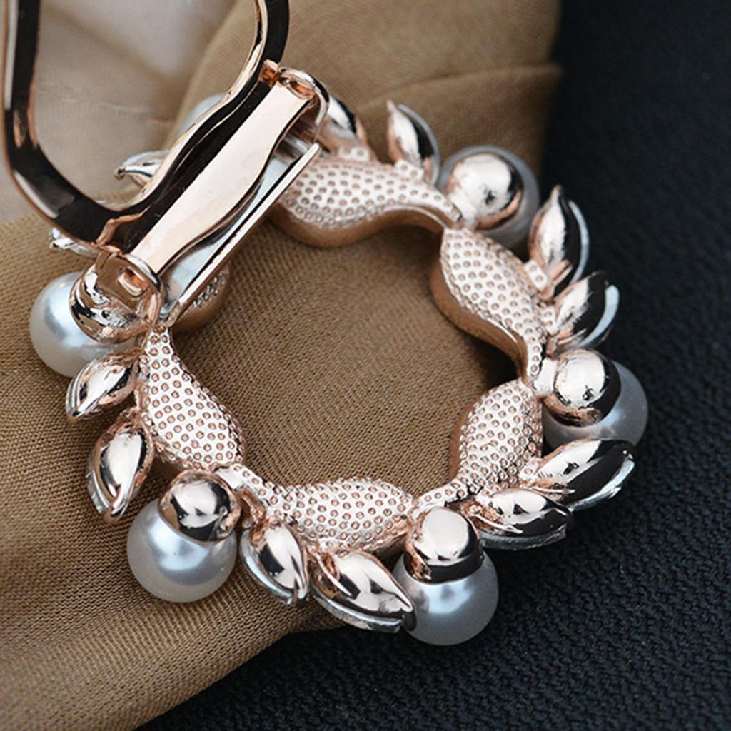 Artificial Pearls Scarf Clip Buckle Crystal Scarf Wrap Clamp | eBay