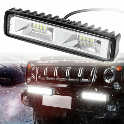LED Work Lights 6 Inch 48W 12V Driving Strip Flood Beam light Bar SUV ...