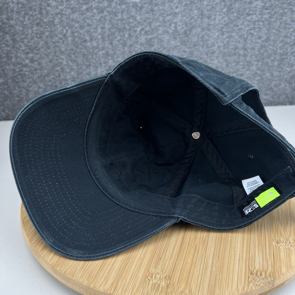Nike Hat Cap Strapback Adjustable OSFM Black Logo Swoosh Heritage86 | eBay