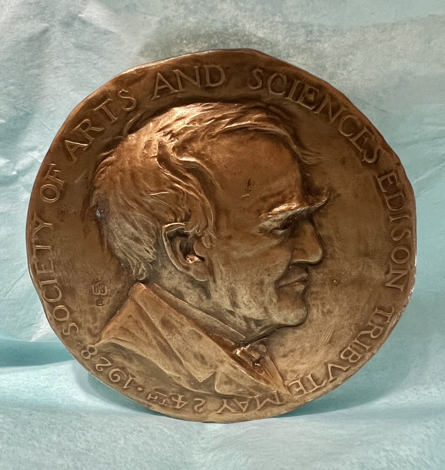 THOMAS EDISON MEDAL 1928 BRONZE EDISON TRIBUTE SOCIETY OF ARTS AND SCIENCES | eBay