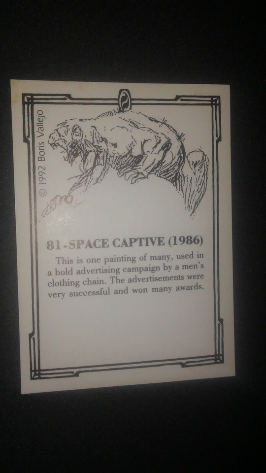 BORIS VALLEJO FANTASY ART 1992 #81 Space Captive 1986-L@@K! | eBay