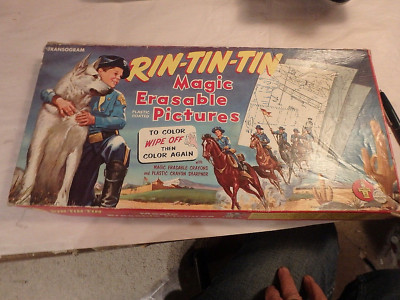 7R-vintagwe TRANSRAM Rin-Tin-Tin magic erasable picture set(6) with ...