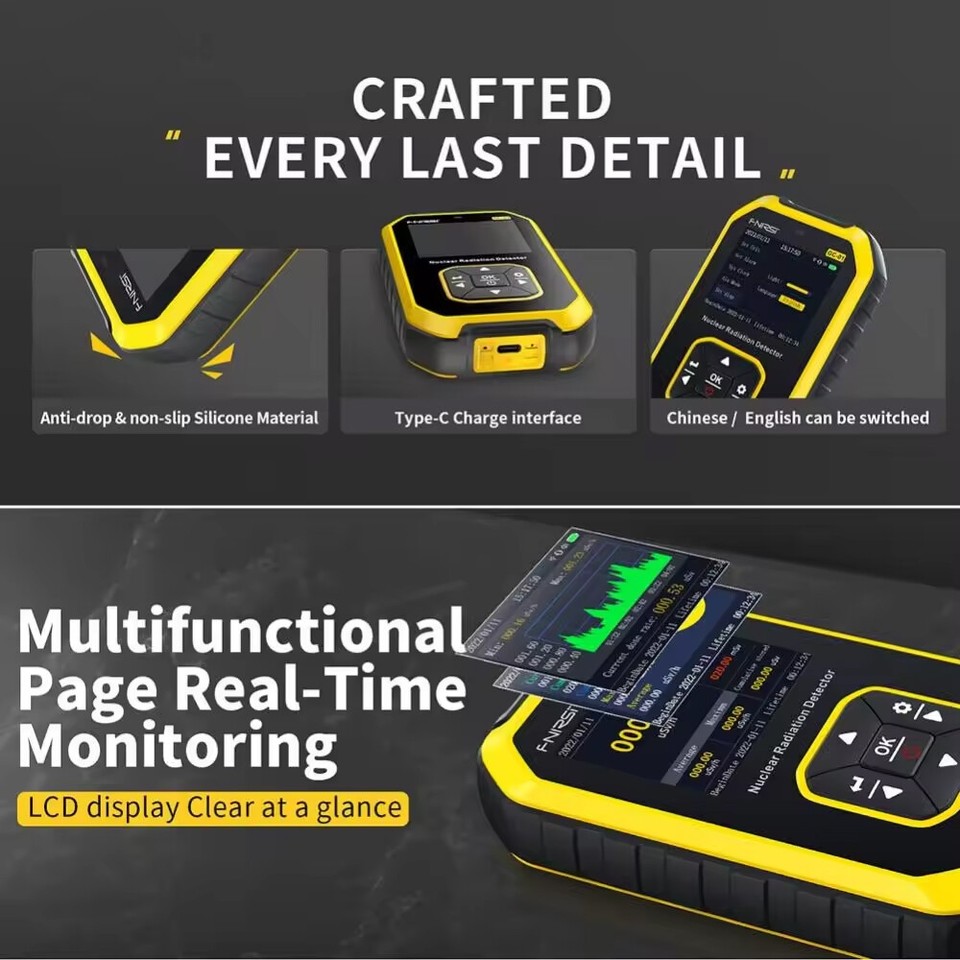 Nuclear Radiation Detector GM Geiger Counter Tube X-Ray β γ Dosimeter ...