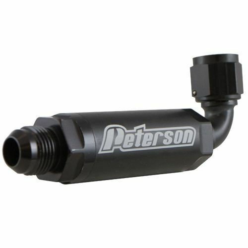 Peterson Fluid 09-0409 Scavenge Filter - Inline 90 Degree; -16AN Male/B ...