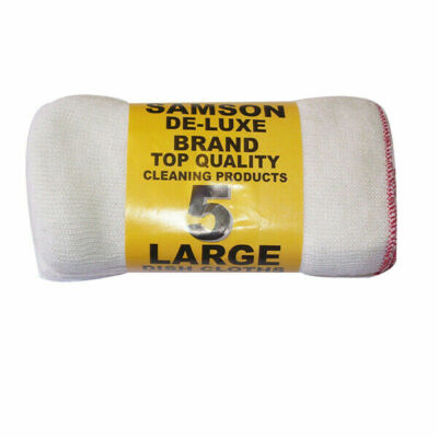 Samson Delixe Large Dish Cloths Pack of 5 Piece White | eBay UK