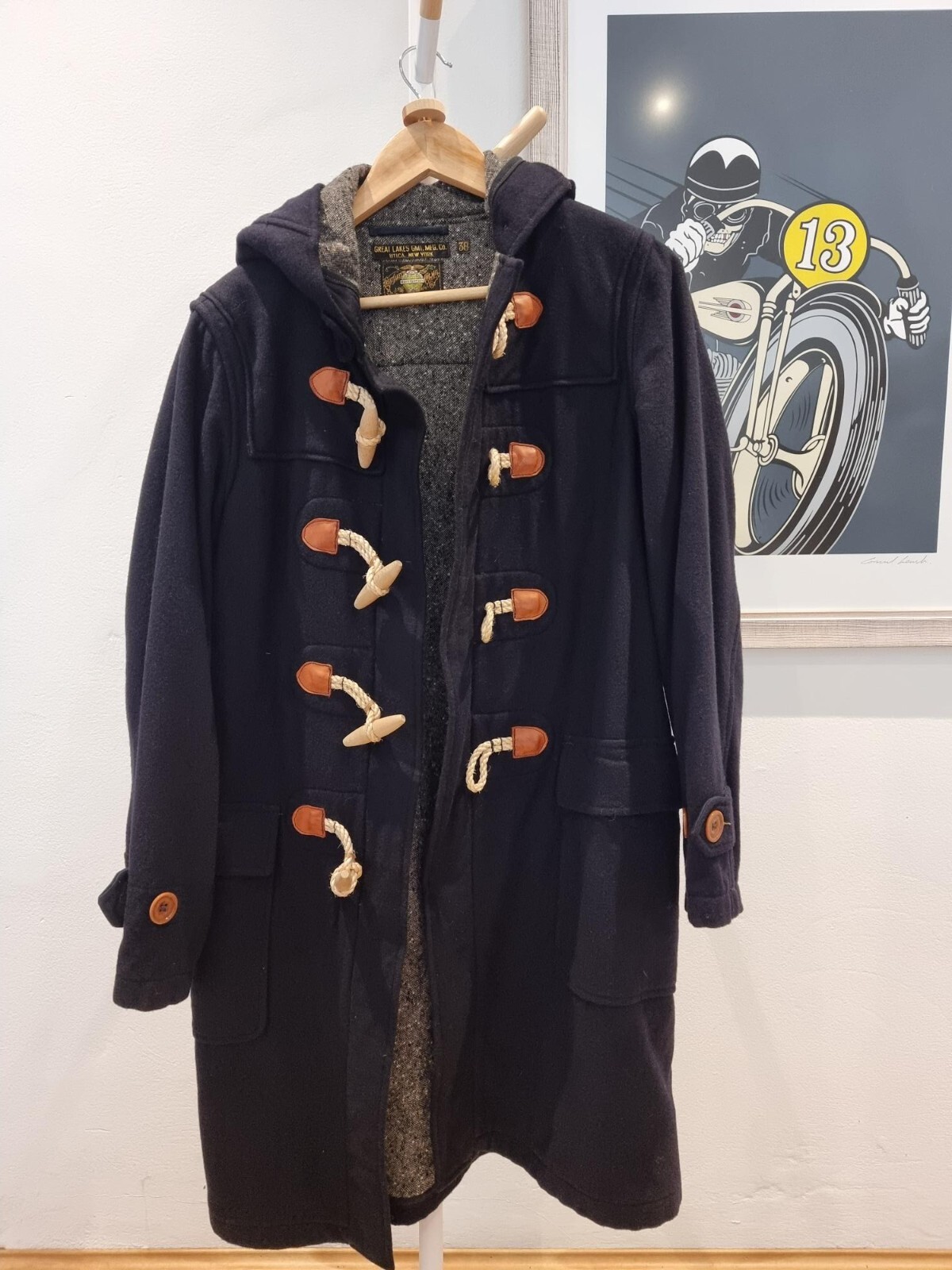 Freewheelers 'Capote' Melton Wool Duffle Coat in Navy… - Gem