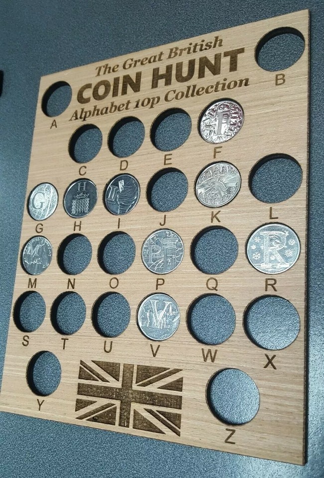 10p Alphabet Display Coin Holder The Great British Coin Hunt | eBay