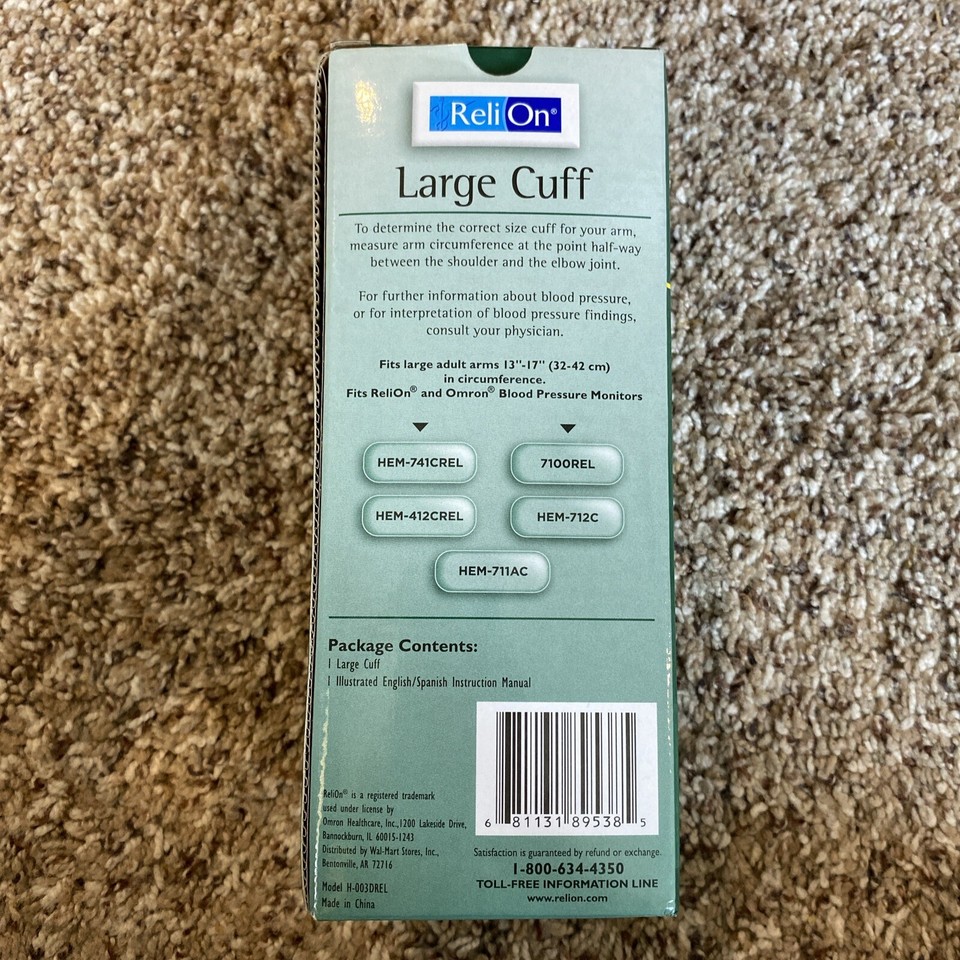 ReliOn Omron Blood Pressure Large Cuff 13"-17" H-003DREL | eBay