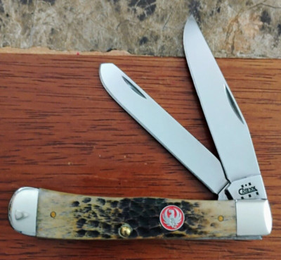 2004 CASE XX 6254 STANDARD JIG NEW BLACK BONE RUGER TRAPPER KNIFE WITH ...