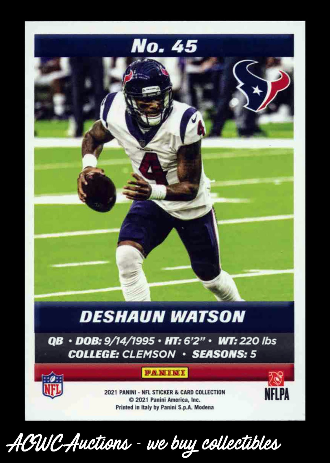 2021 Panini Stickers & Cards Silver #45 Deshaun Watson | eBay