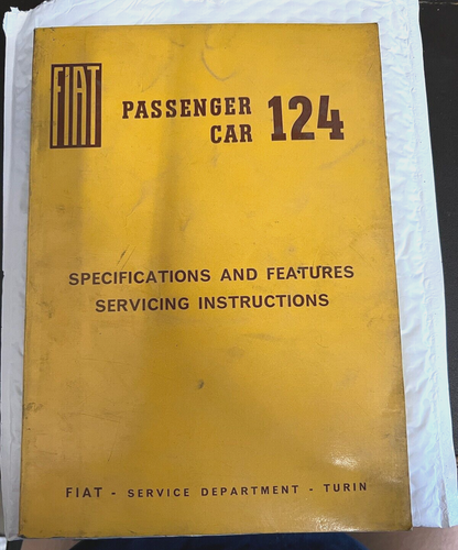 Fiat 124 Passenger Car Shop Service Manual | eBay