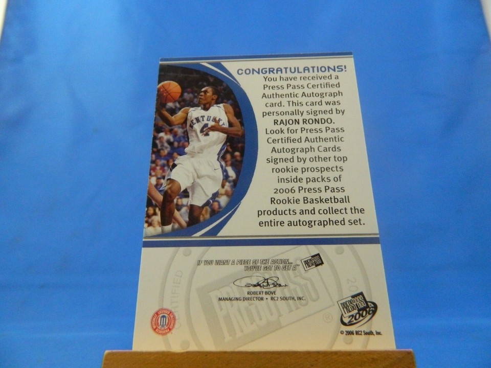 Rajon Rondo Press Pass 2006 RC Rookie Autograph Auto | eBay