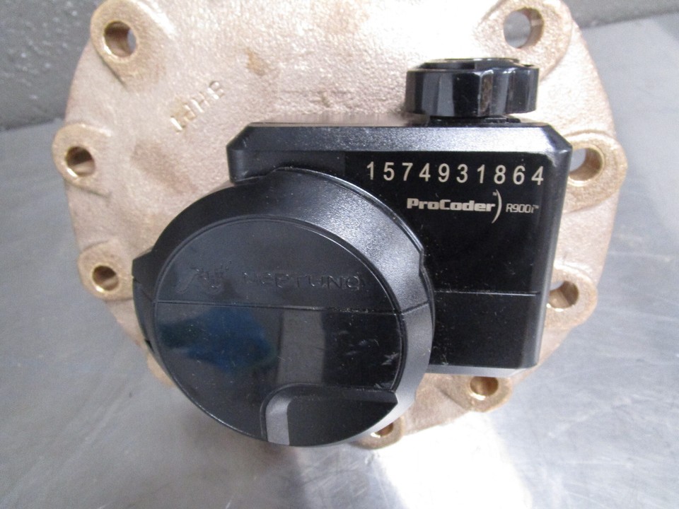 NEPTUNE PROCODER R900i 8" HPT 8HPT BRASS WATER METER US GALLONS Turbine ...
