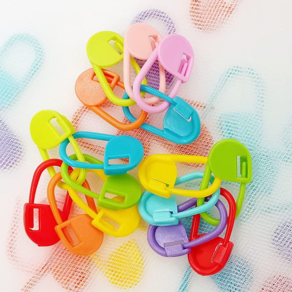 600 Pieces Colorful Plastic Safety Pins,Knitting Markers Crochet Clips ...