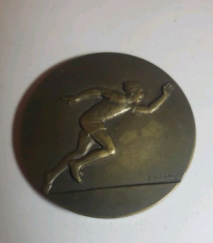 Antique French Art Deco Sprinter Award Medal Bronze by F. Fraisse & H ...