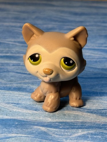 Authentic Littlest Pet Shop Gray Brown Beige Husky Dog LPS #358 | eBay