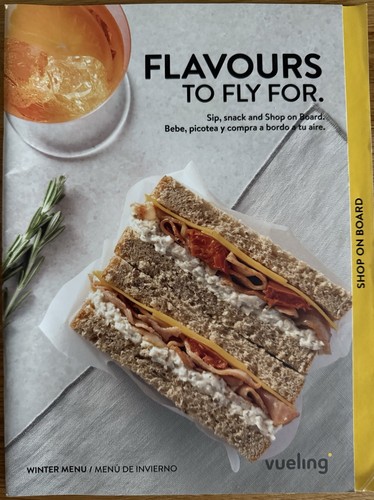 VUELING AIRLINES of Spain MENU SKY BAR PRICE LIST BROCHURE WINTER 2024/ ...