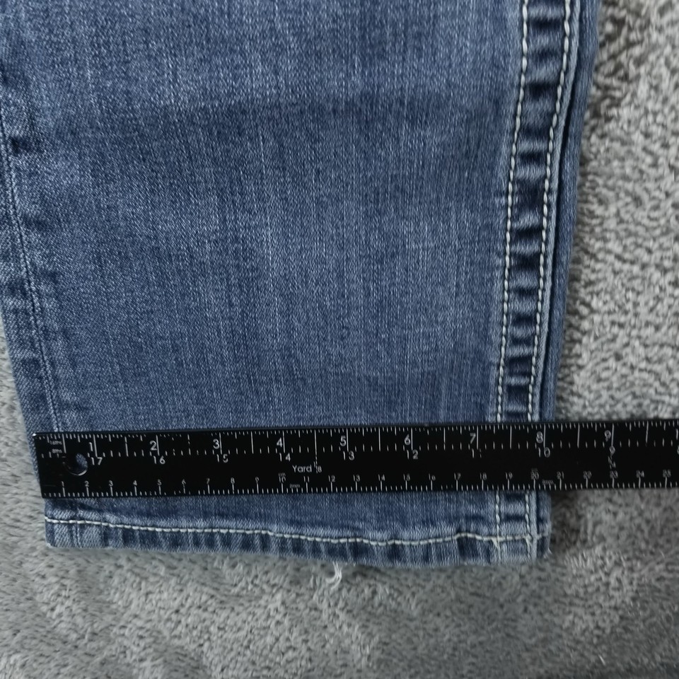 Miss Me Jeans Womens 27 Blue Bootcut Ultra Low Rise Y2K Lace Pockets | eBay