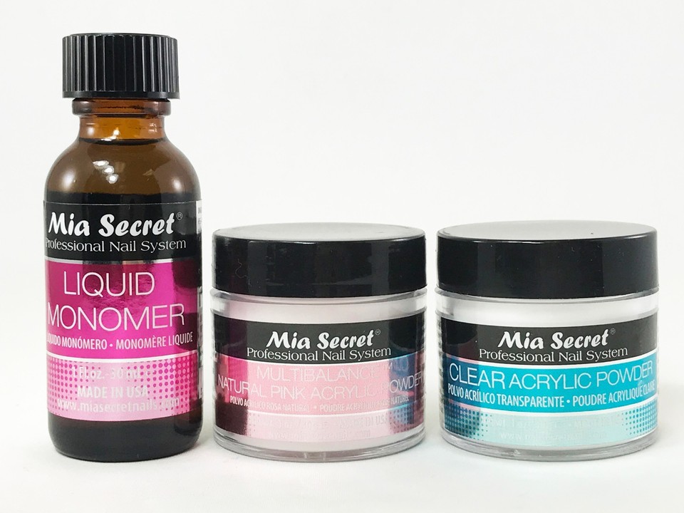 MIA SECRET LIQUID MONOMER/ NAIL ART POWDERS / ARM REST/ BRUSH HOLDER ...