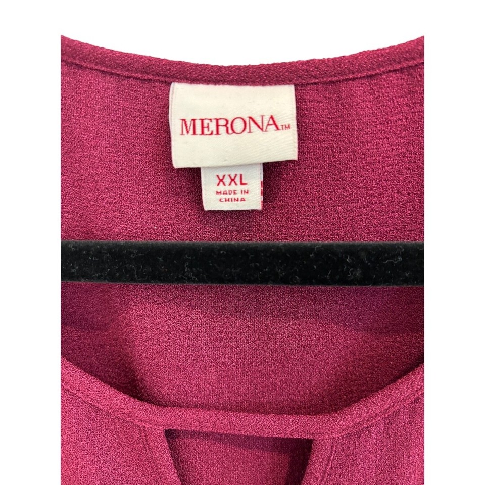 Merona Plus Size Maroon Short Sleeve Keyhole Neckline Stealth Dress ...