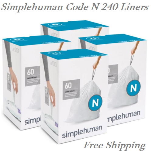 simplehuman Code N Custom Fit Liners, Trash Bags, 45-50 Liter / 11.9-13 ...
