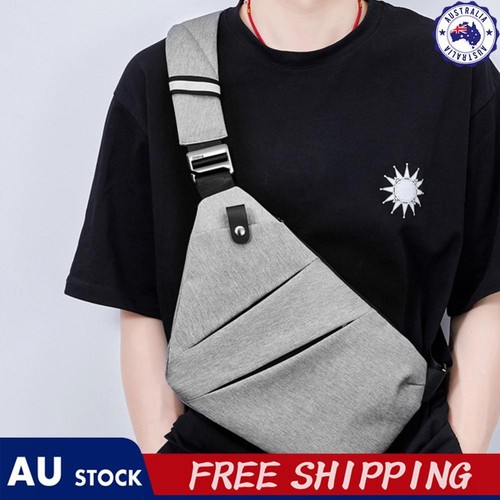 Multi-pocket Chest Bag Fashion Travel Bag Portable Nylon for Work (Grey ...