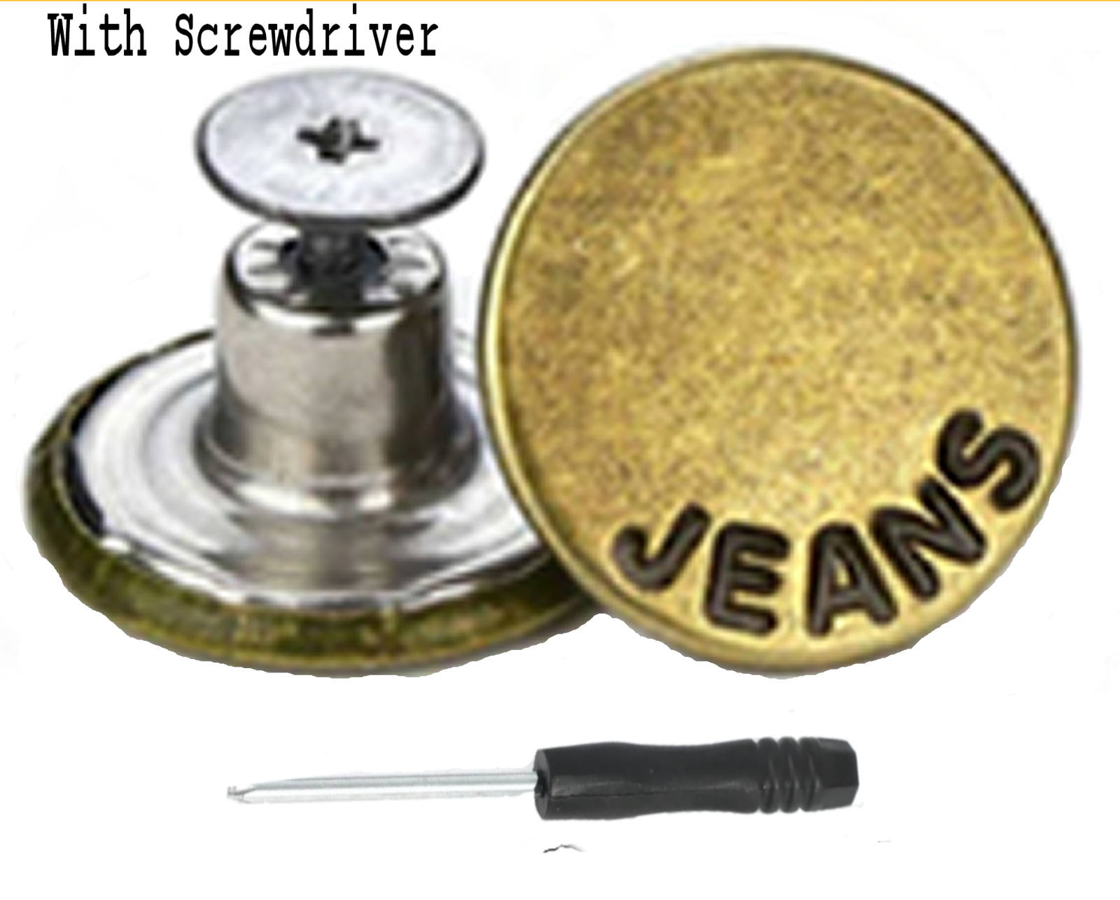 Screw together Jeans Tack Button, Stud Rivet NO-SEW 17mm Replacement ...