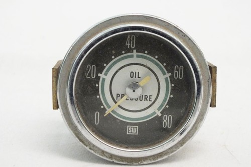 Vtg Stewart Warner SW Green Line Mechanical Oil Pressure Gauge 813706 2 ...