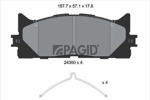 BRAKE PAD SET DISC BRAKE T1605N FOR LEXUS TOYOTA 2AR-FXE 2.5L 4cyl ES 3 ...