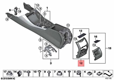 Genuine BMW X3 X4 M G01 G02 G08 X3 18d Cover Center Console Rear ...