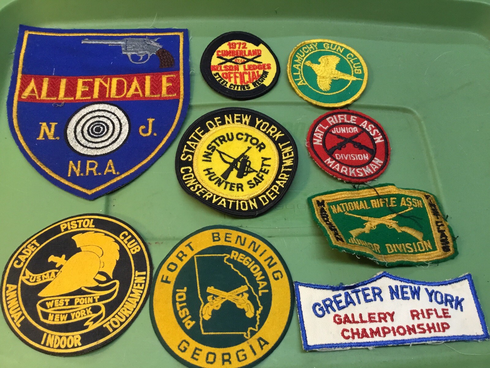 ORIGINAL VINTAGE HUNTING SHOOTING PATCH LOT WEST POINT FT BENNING ETC ...