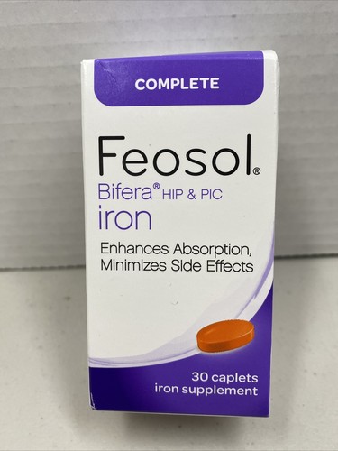 Feosol Complete Bifera Hip & Pic Iron Supplement 30 Caplets EXP 07/25 ...