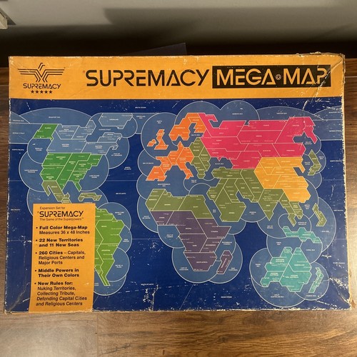 Supremacy Games Mega Map Board game 1993 Version Huge Map with rule ...