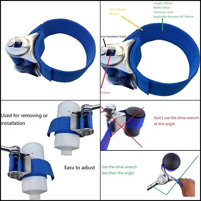 Heavyduty Adjustable Oil Filter Strap Wrench Universal Oil Filter ...