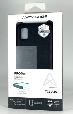 Case For TCL A30 Cover + Glass Tempered Screen Protector - Black | eBay