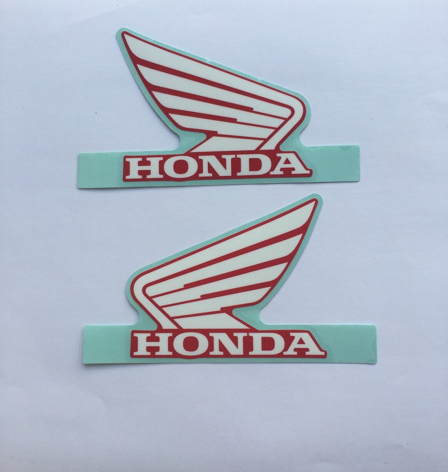 2X Genuine Honda Red White Wing Logo Tank 80 MM. Racing Stickers Decals ...