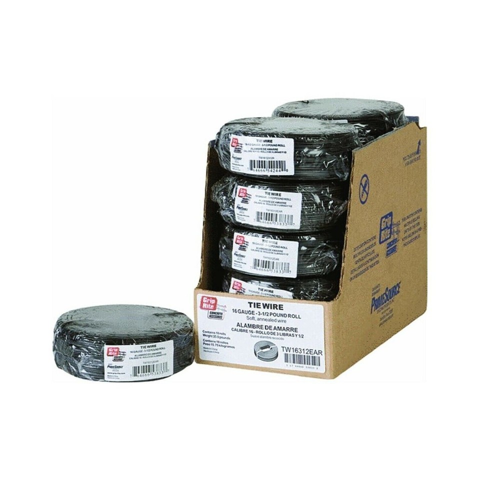 Grip-Rite TW16312EAR 16 Gauge 3.5 Lb. Rebar Tie Tye Wire - Pack of 6 ...