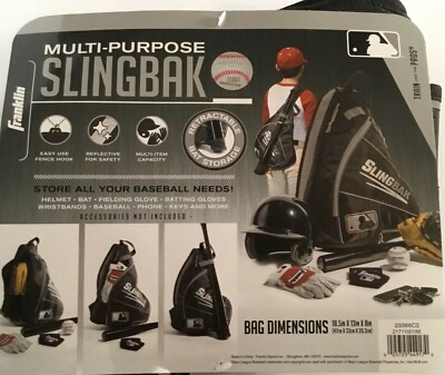 Franklin Multi-Purpose Baseball Slingbak Sling Backpack Black/Grey New ...
