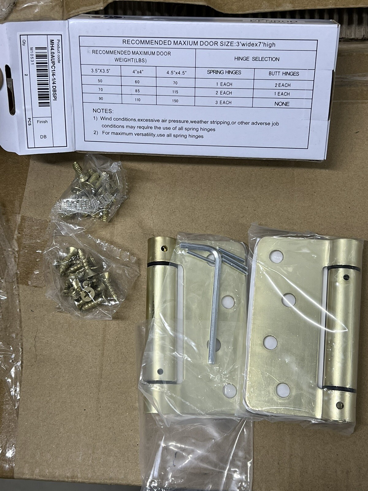 Penrod Spring Hinges Doors 4 in 1/4 Inch Radius Bright Brass MH4.0AUPC1 ...